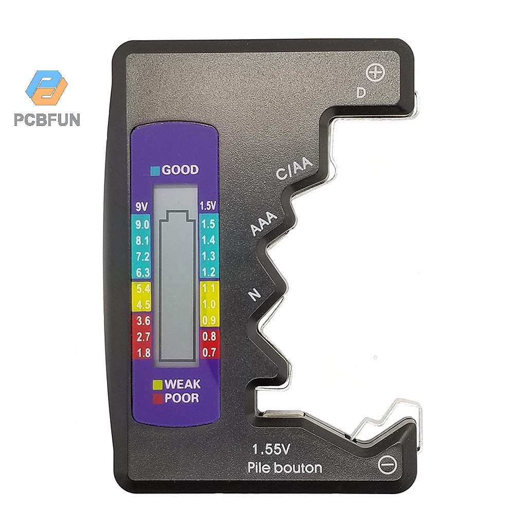 Pcbfun Digital Battery Tester Checker Power Detector Lcd Display ...