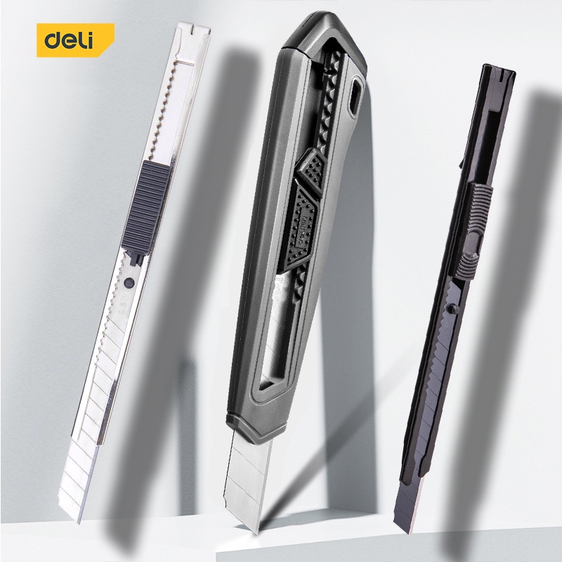 Deli Tool Retractable Cutter For Cutting Paper Utility Knife Heavy Duty Blade Sk5 9mm/18mm ...