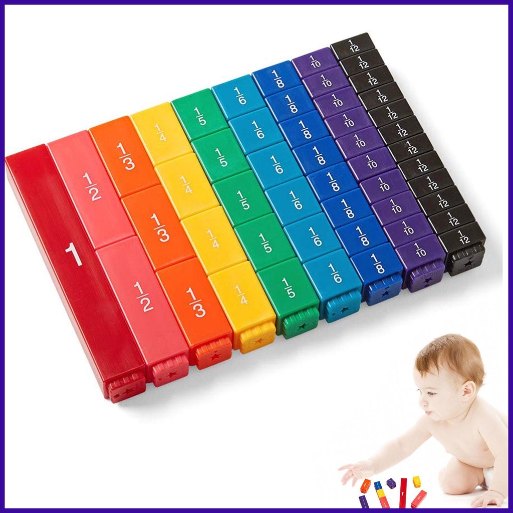 Fraction Tiles Colorful Fraction Circles 51Pcs Rainbow Math ...