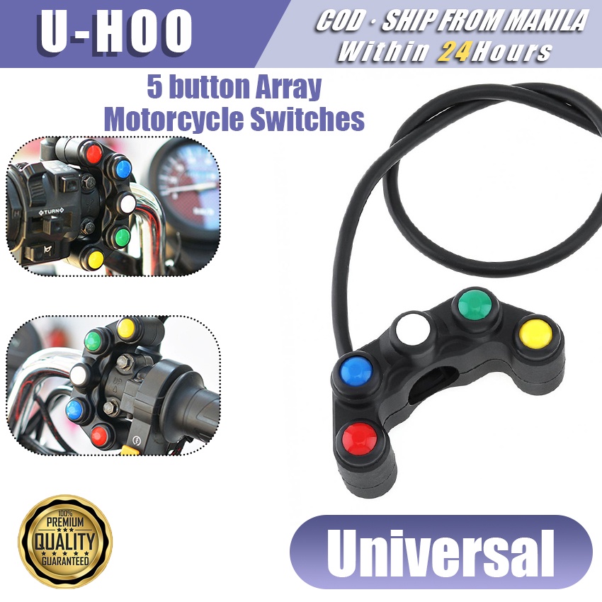 5 Button Motorcycle Switch Turn signal on off switch button for 22mm ...