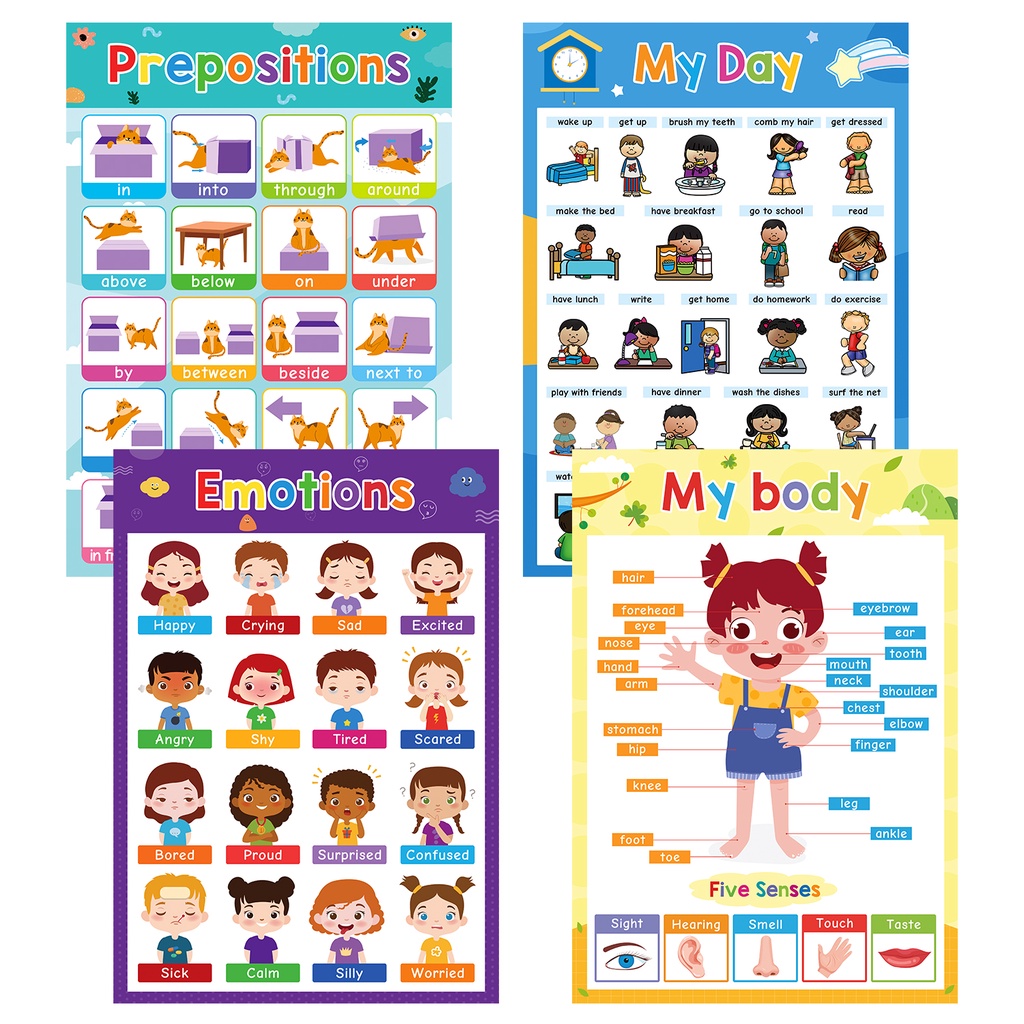18 Themes A3 English Poster Kids Learning Alphabet | Shopee Philippines