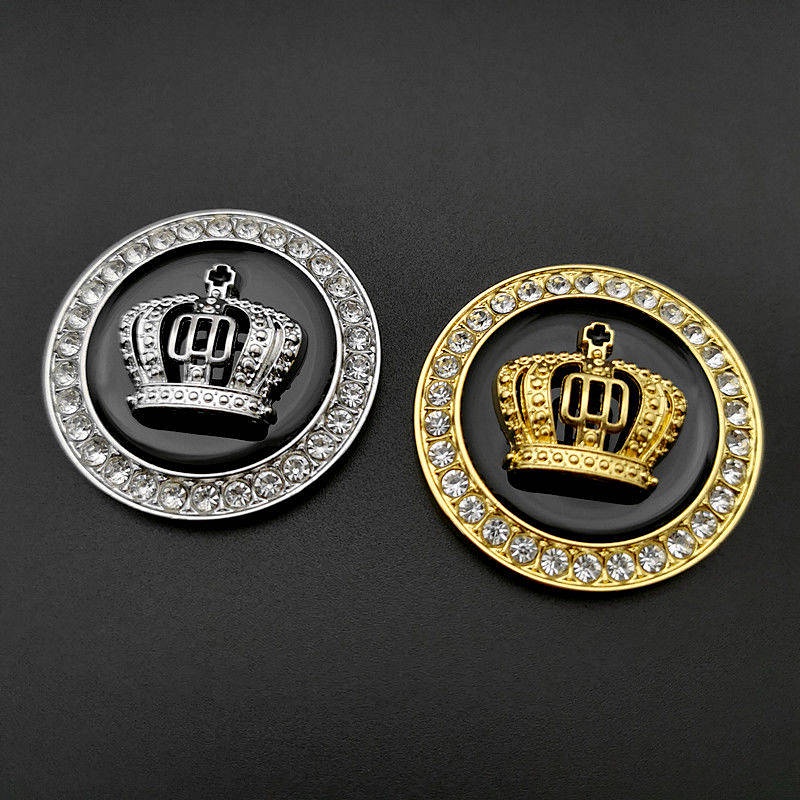 Diamond Crown Sticker round Car Logo Metal Sticker Modified Labeling ...