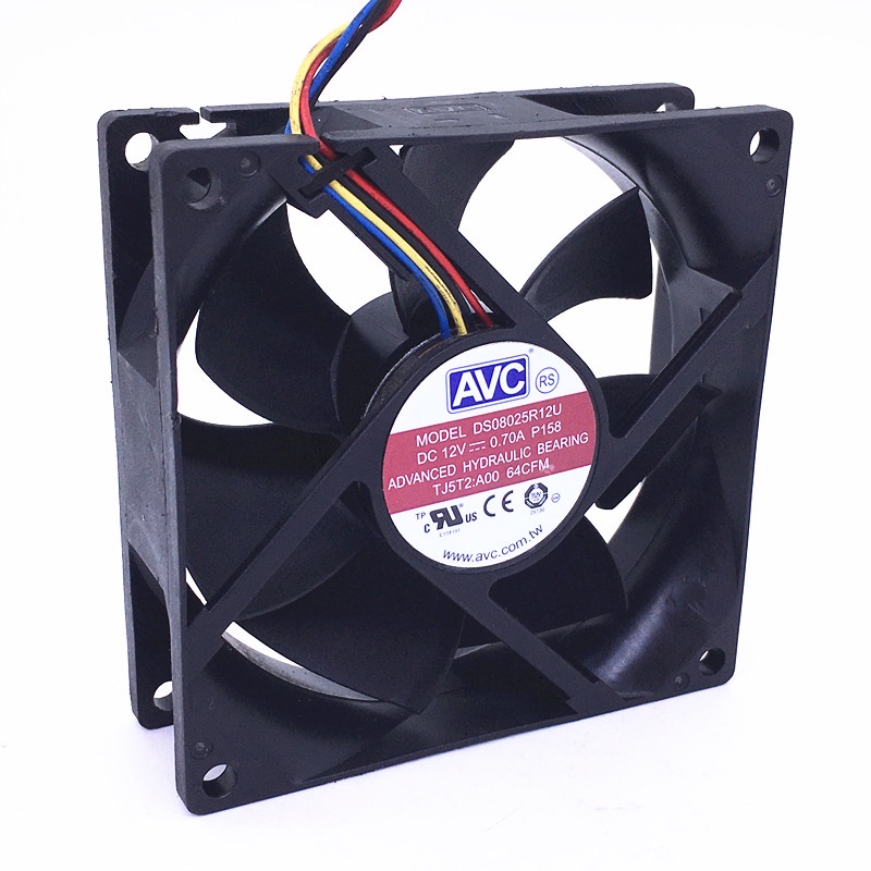 AVC 8cm/cm 8025 12V0.7A 4 Thread/Pin PWM Chassis CPU Cooling Fan ...