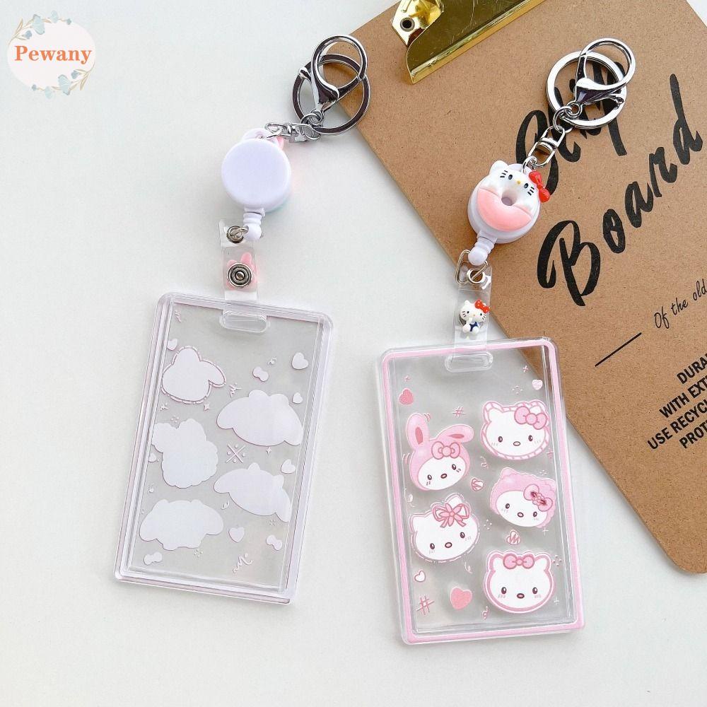PEWANYZZ Card Sleeve Keychain Retractable Kawaii ID Card Melody Kulomi ...