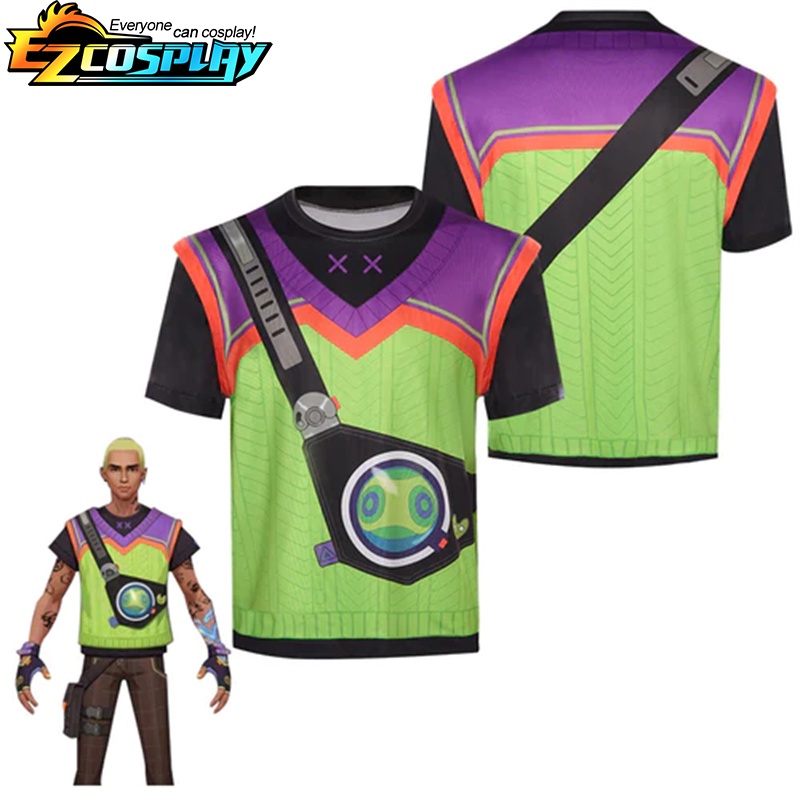 Valorant Gekko Cosplay Costume T-shirt Summer Short Sleeve Shirt for ...