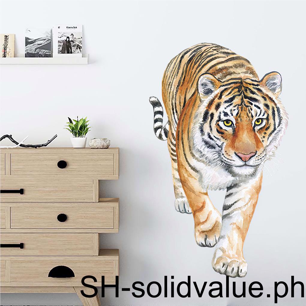 Tiger Door Decal Tiger Mural Waterproof Adhesive Wall Paper 3D Sticker ...