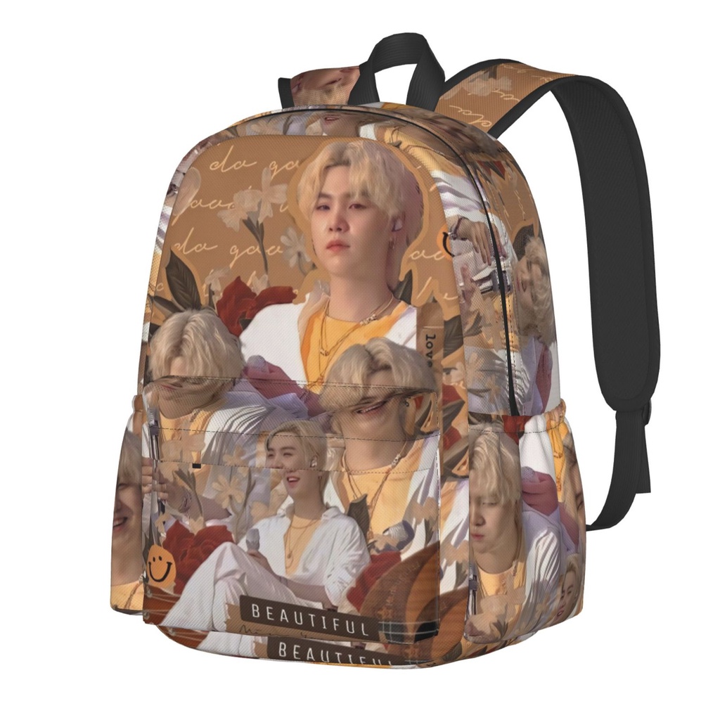 BTS SUGA Agust D Backpack Large-Capacity Light-Weight Student Backpack ...
