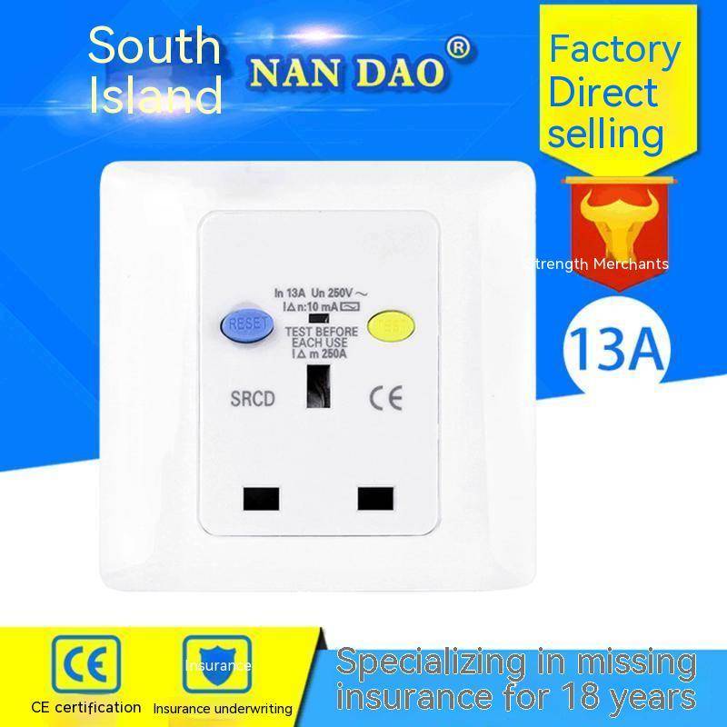 British Standard Leakage Protection Socket 13A Hong Kong English Wall ...