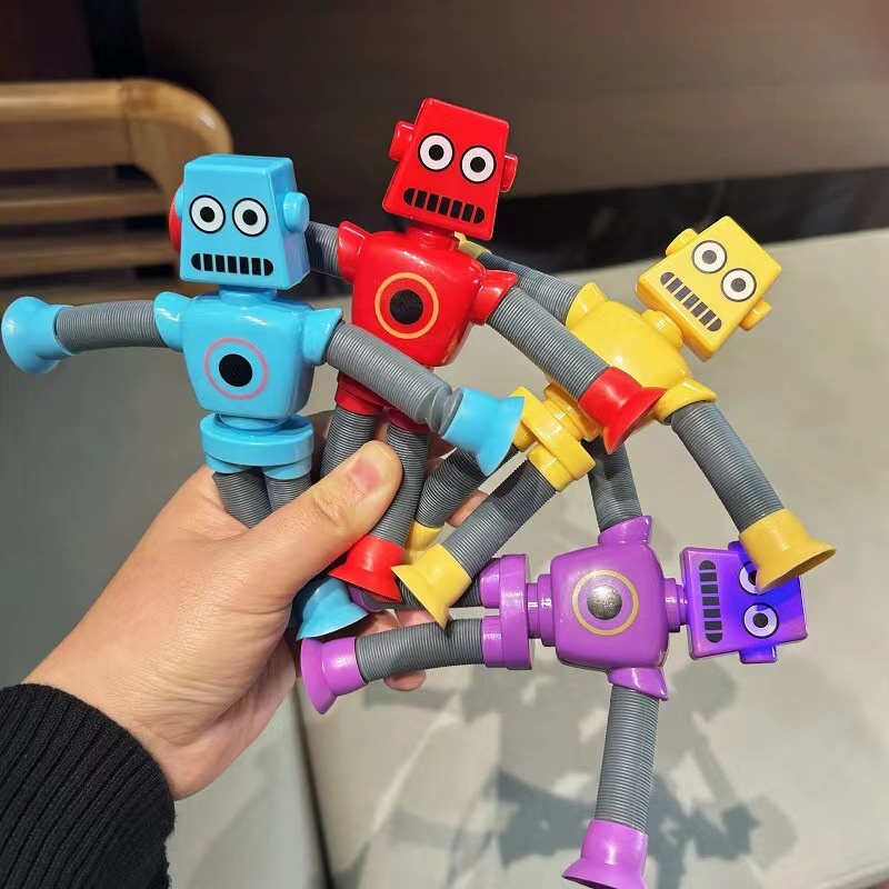 Suction Cup Robot Toy Variety Retractable Shape Stretching Tube ...