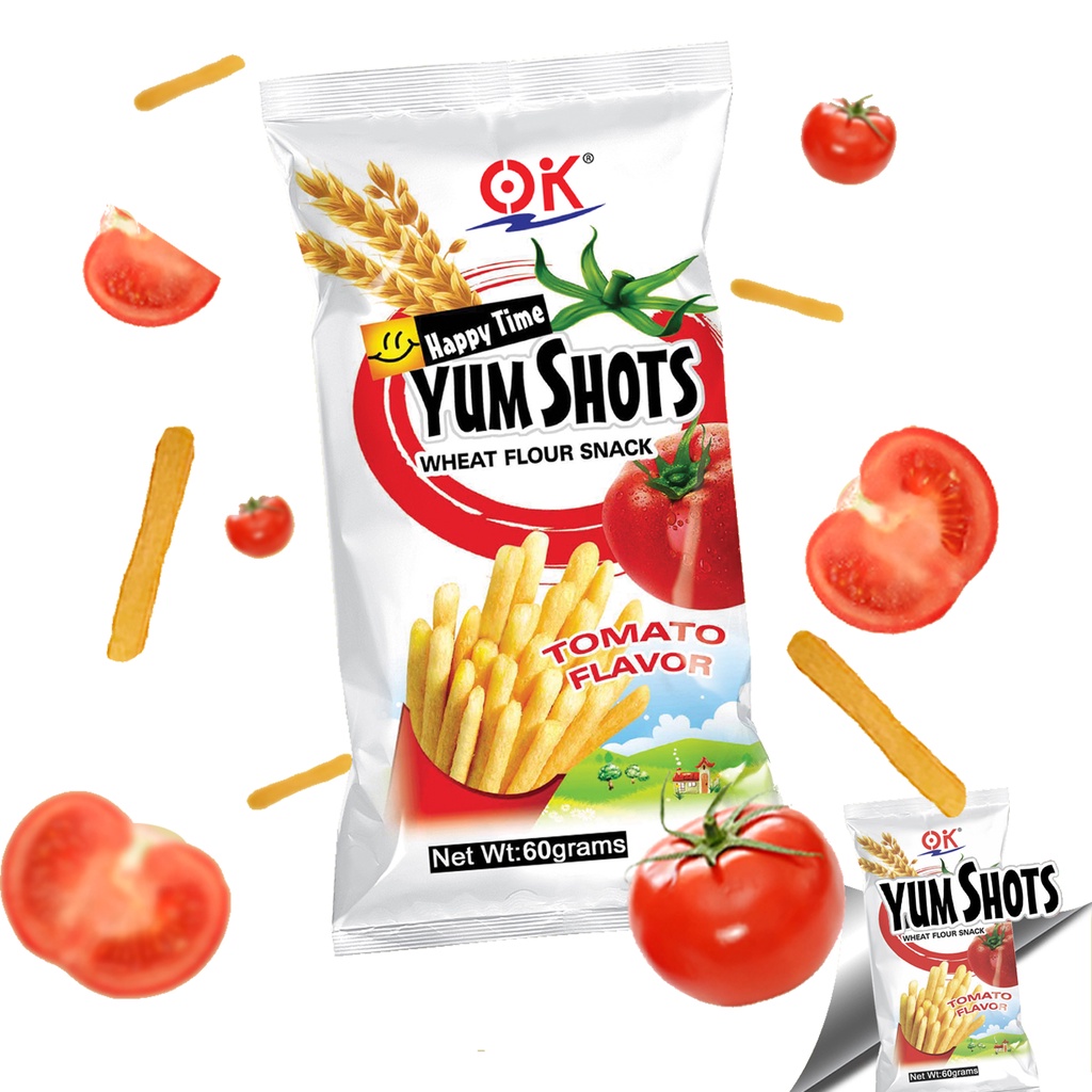 Yum Shots Tomato Flavor Snack 60gram | Shopee Philippines