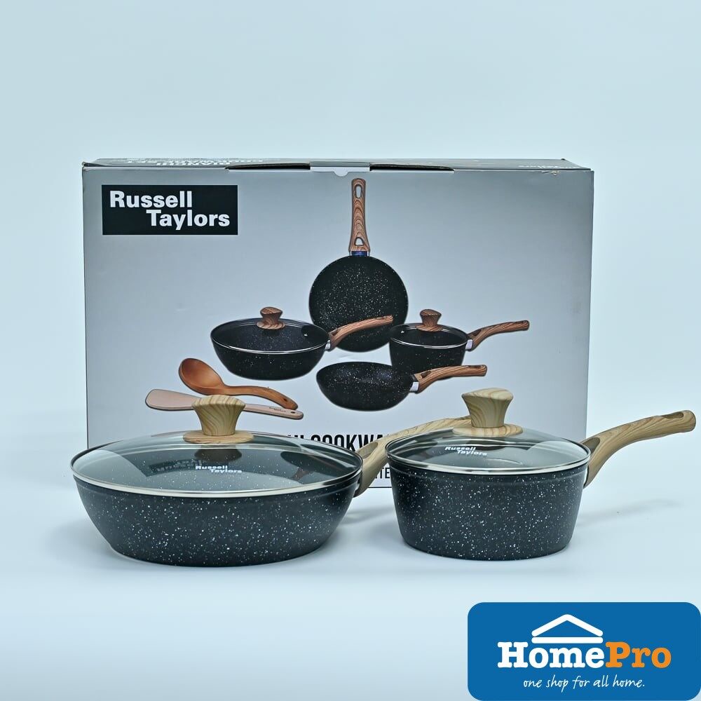 Russell Taylors Bianchi Cookware Set CWS-6 (3 x Pans + 1 Pot + 2 Glass ...