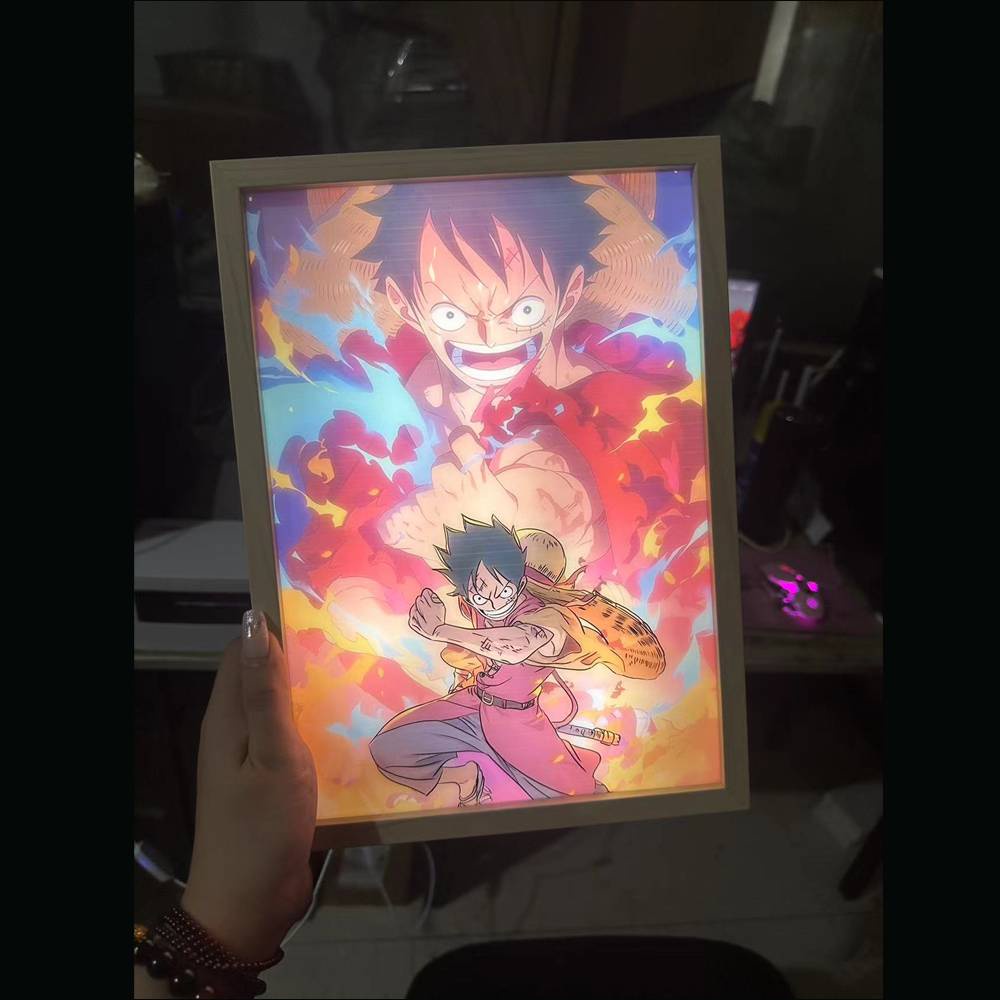 ONE PIECE Luffy Ace Light painting bedroom Three colors bedside lamp ...