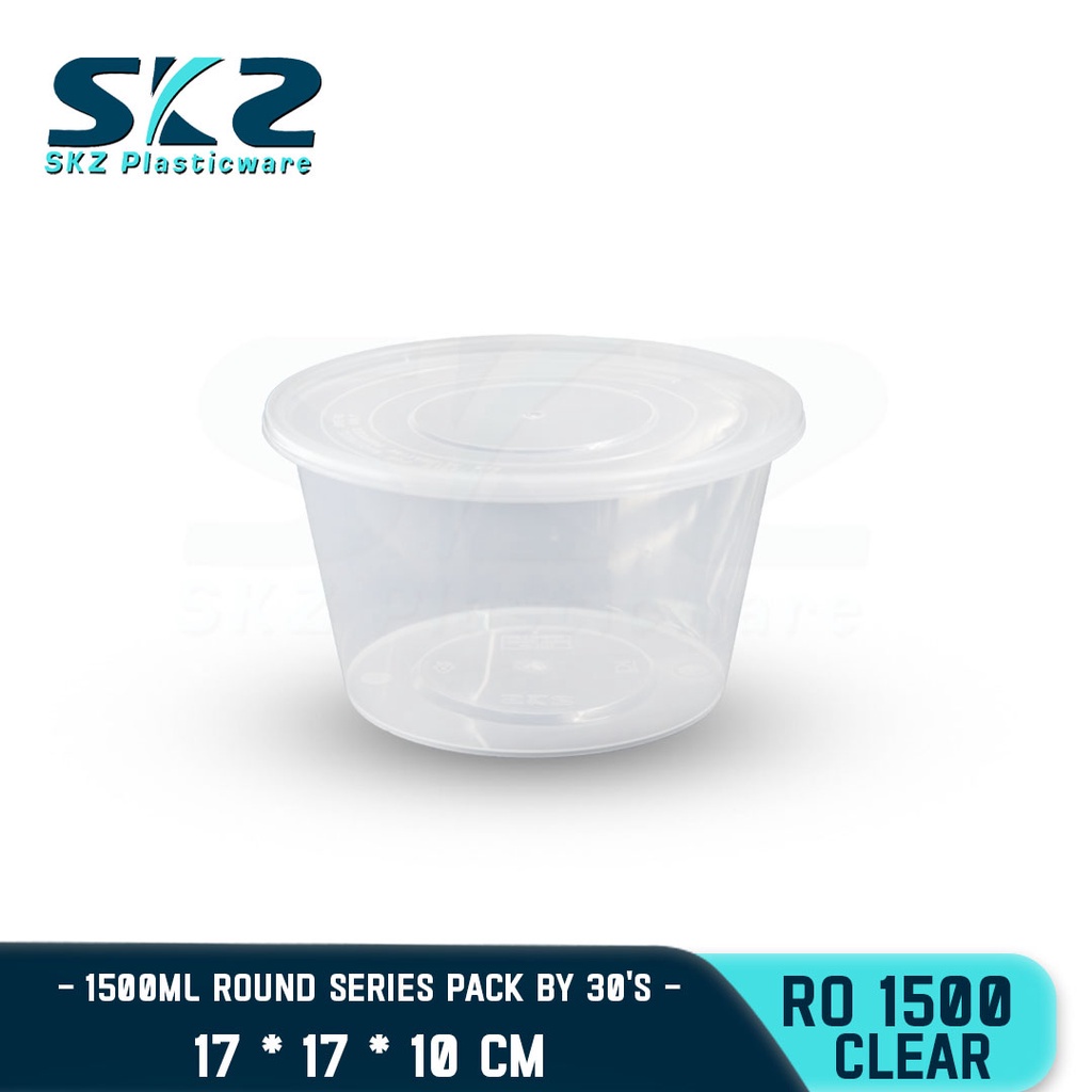 SKZ CLEAR CONTAINER ROUND SERIES RO1500 1500ml ENVIRONMENTAL FRIENDLY ...
