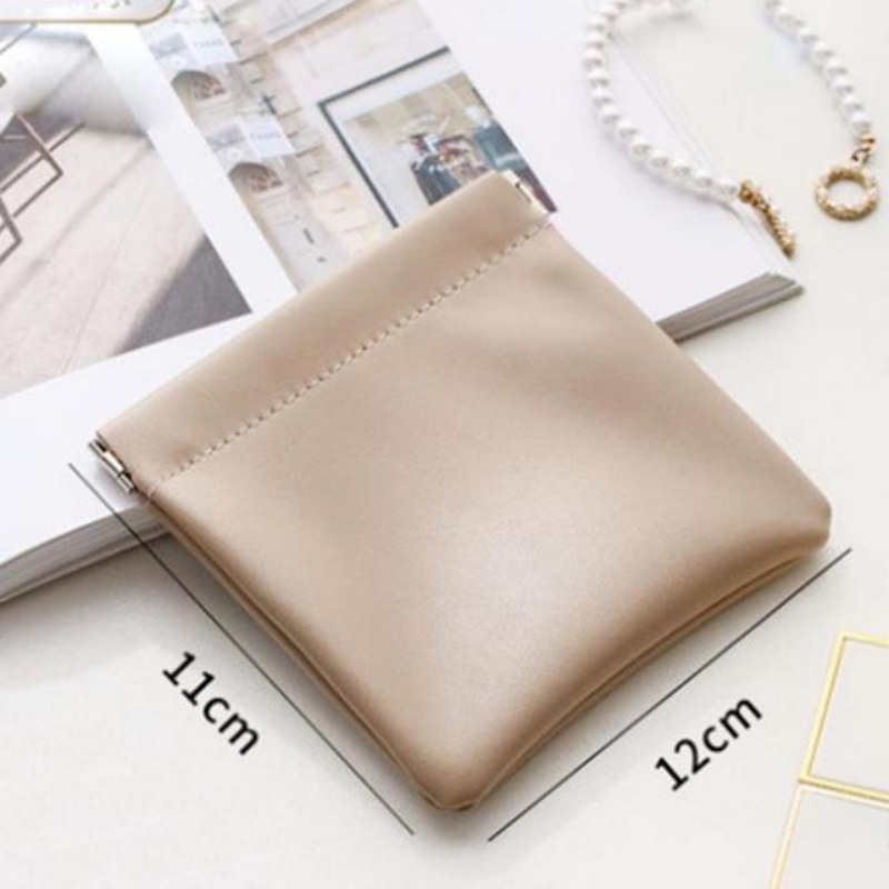 Creative PU Leather Automatic Tightening Elastic Storage Bags Mini ...