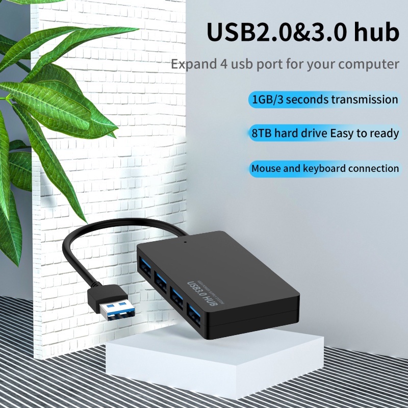 Type-C To 4 USB Hub Expander Mini Portable 4-Port USB Charging Hub USB ...