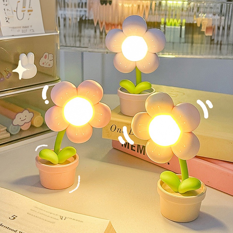 Flower Shape Lamp Creative Night Light Girl Birthday Gift Student ...