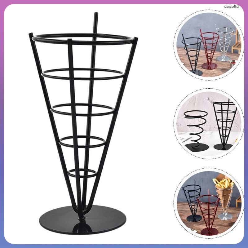 [READY STOCK] French Fry Stand Holder Metal Spiral Cone American ...