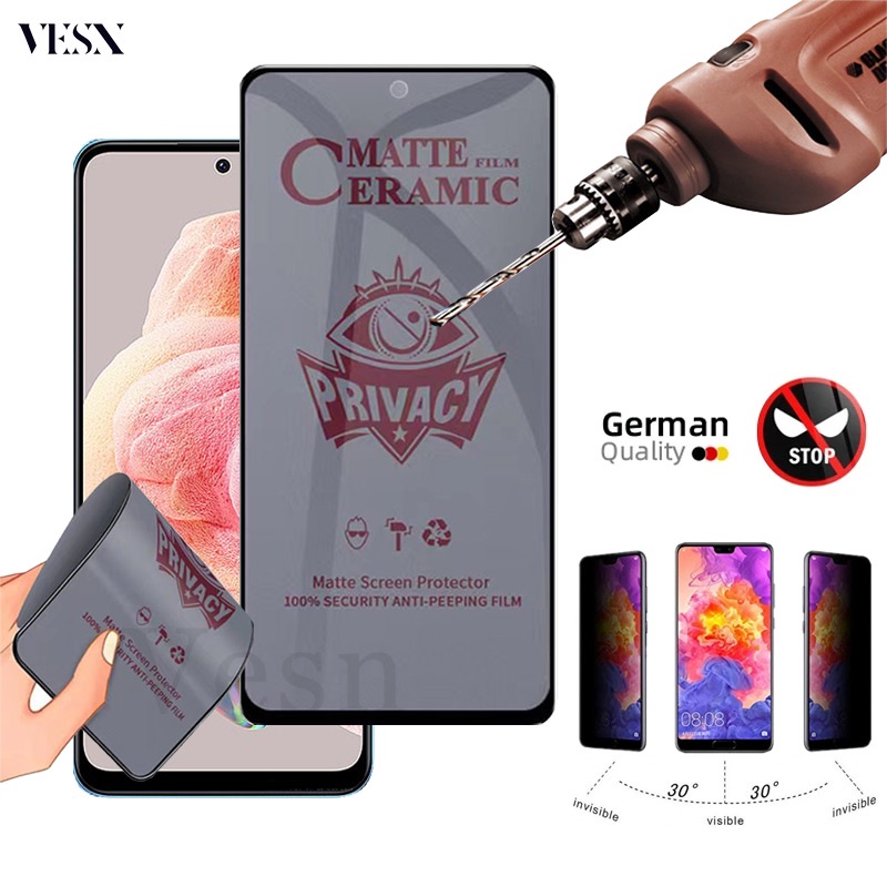 Anti Spy Privacy Ceramic Glass Screen Protector Film For Redmi Note 14 ...