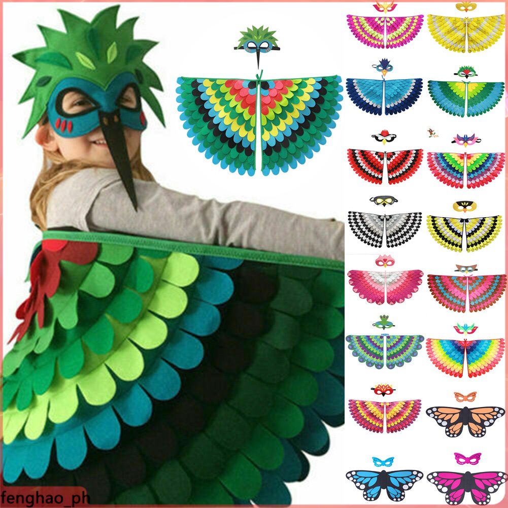 Halloween Cosplay Costume Felt Cloak Masquerade Show Dress Up Wings ...