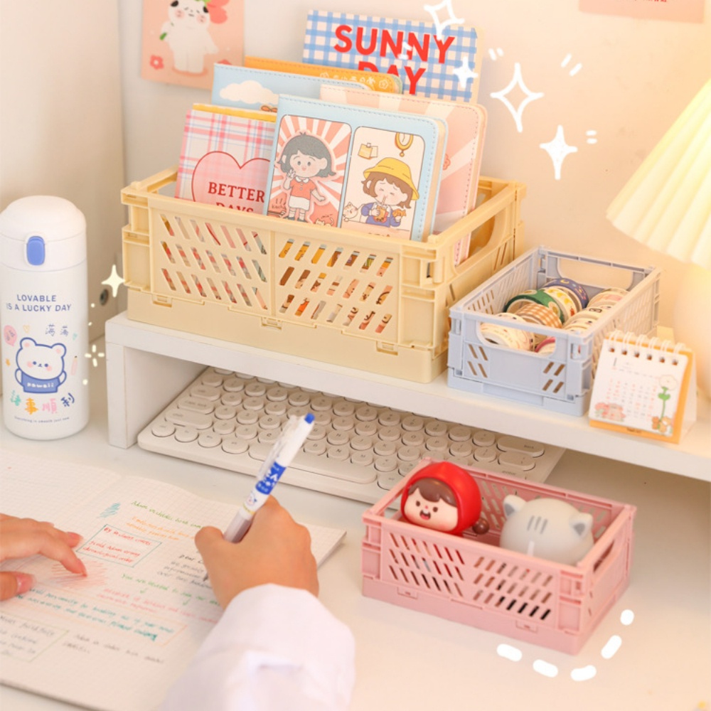 INS Korean Folding Plastic Storage Box, Tidy Handbook, Adhesive Tape ...