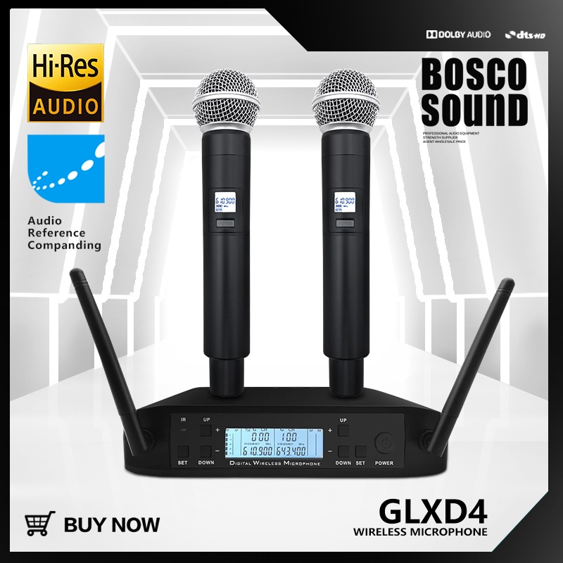 RIWORAL GLXD4 Wireless Microphone UHF Dual Floating Microphone ...