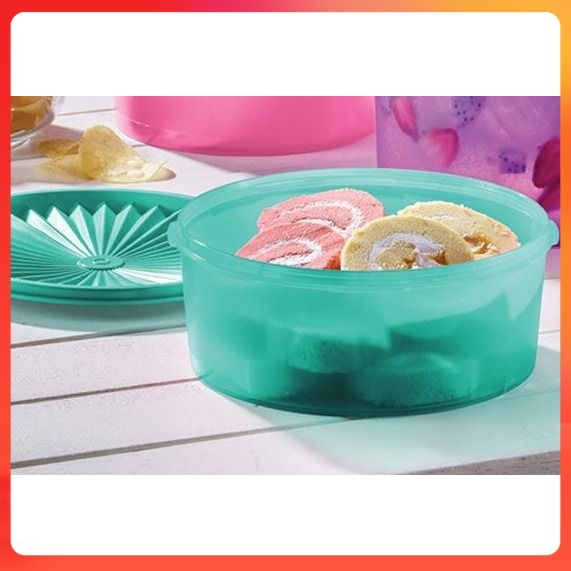Tupperware 1.5L Deco Canister Light Blue Biru Bekas Kuih Raya Ketak ...