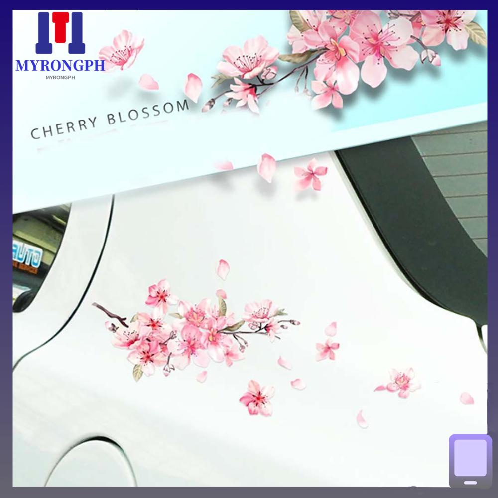 MYRON New Pink Float Stickers Exterior Accessories Waterproof Sakura ...