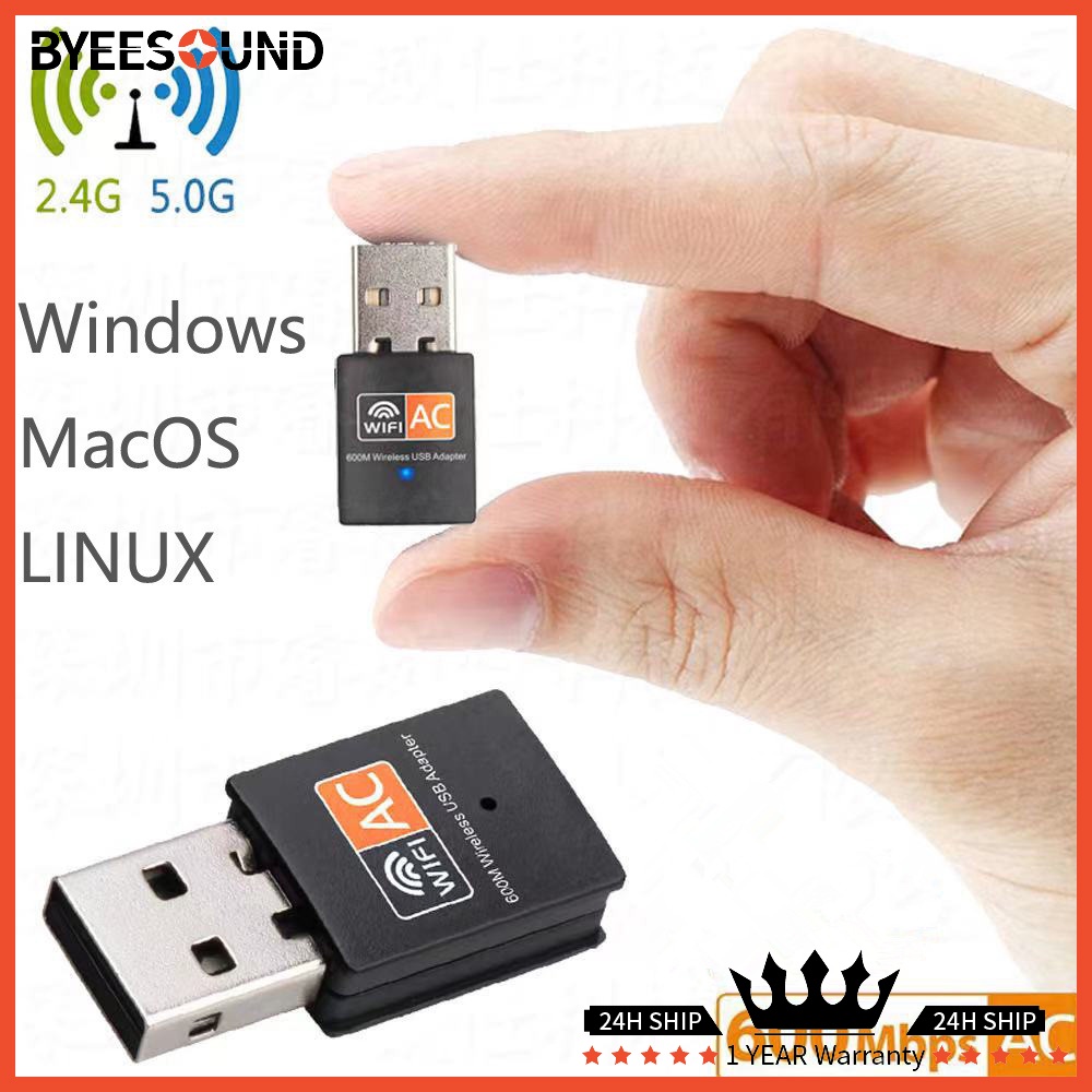 Wireless USB Wifi Adapter AC 600Mbps WLAN Stick Network Card Dual Band ...