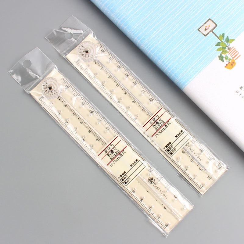 Muji Style Transparent Folding Ruler Plastic Ruler Simple Ruler Student ...