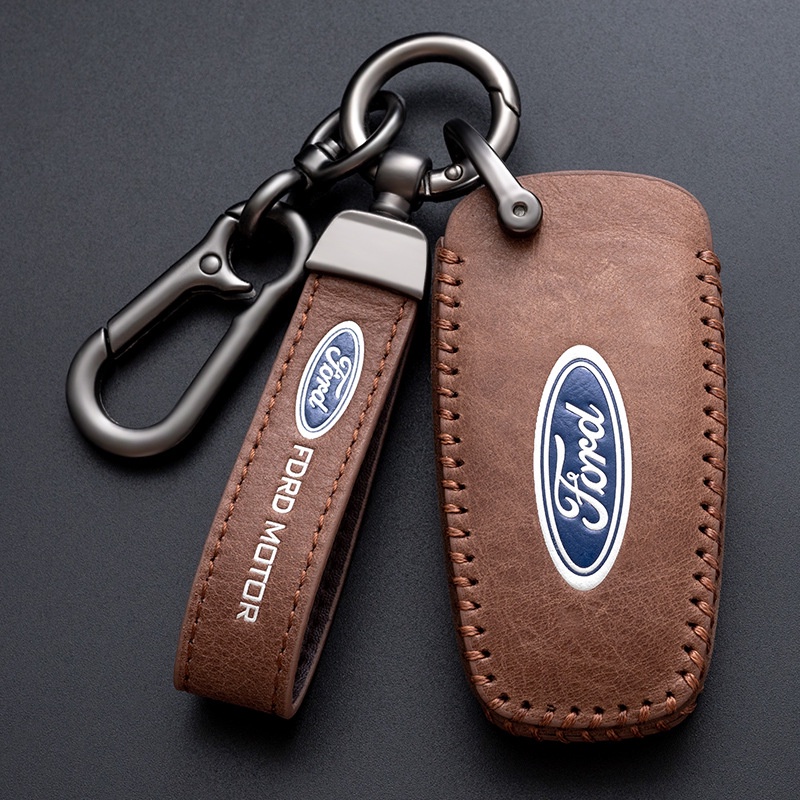 Genuine Leather Smart Folding Flip Car Key Case Cover Shell Keychain ...