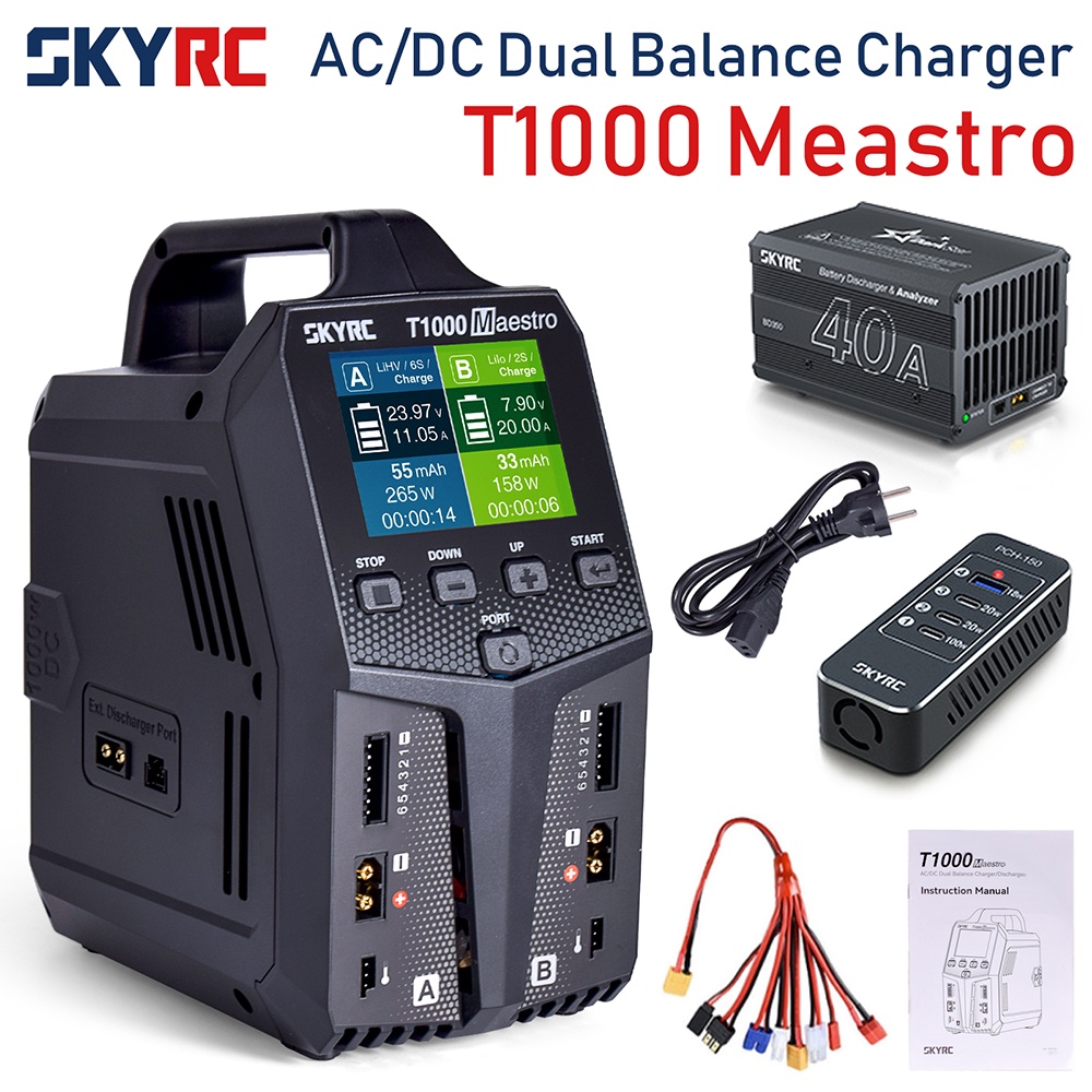 SKYRC T1000 RC Battery Charger for 1-6S Lipo Battery Balance Charger ...