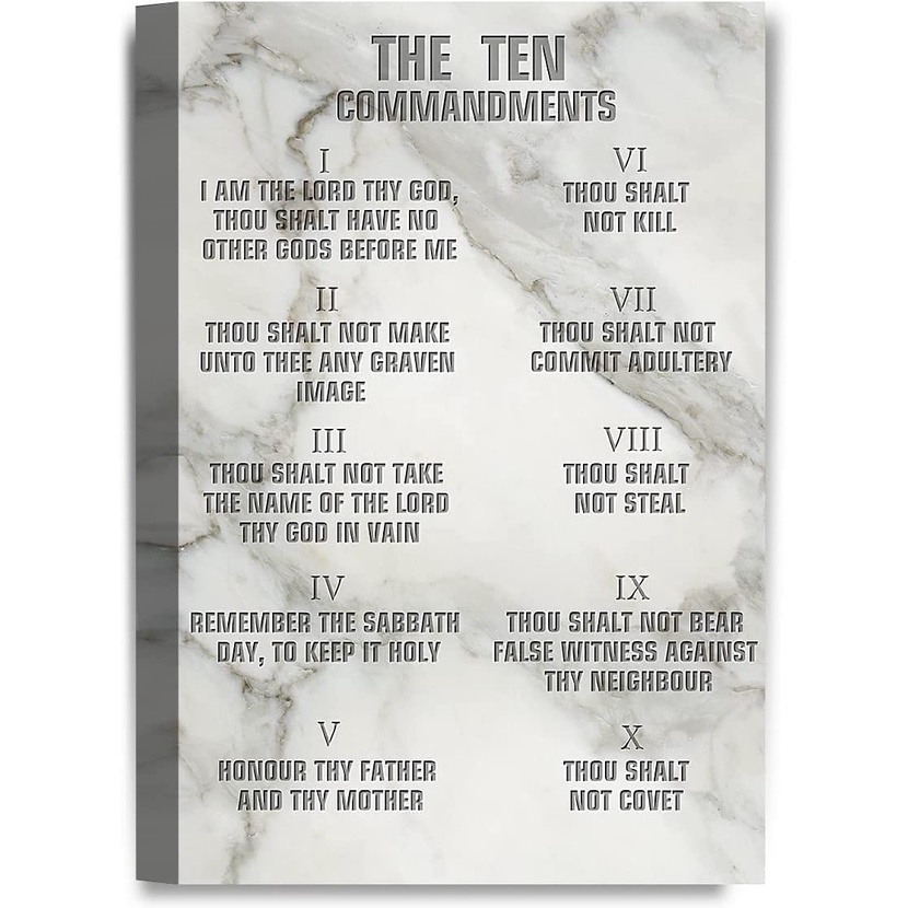 THE TEN COMMANDMENTS Poster Canvas Print wall art for Home Decor and ...