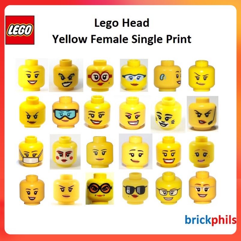 Lego Head - Yellow Female Single Print | Shopee Philippines