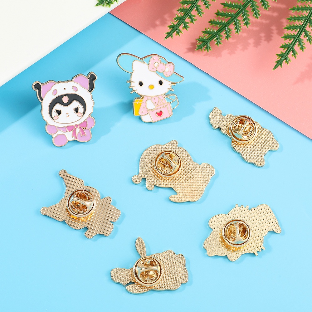 Cartoon Cute Sanrio Enamel Pins Kawaii Rabbit Kuromi Mymelody ...