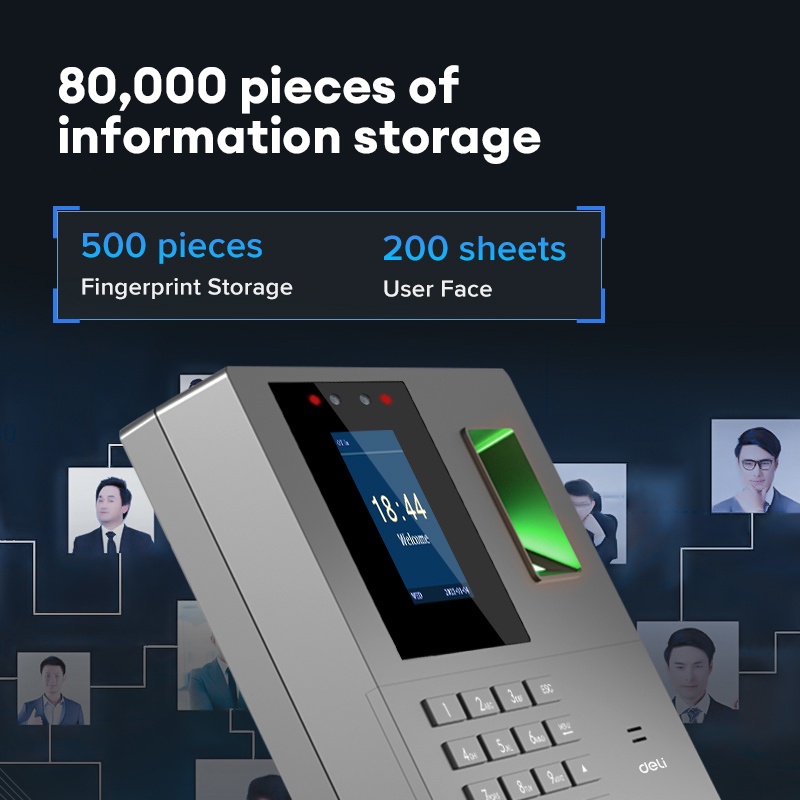 Deli Face Attendance Biometric Office Fingerprint Scanner Machine USB Connect | Shopee Philippines