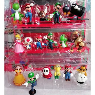 Super Mario Cartoon mario bros Mini Action Figure Mario Luigi Wario ...