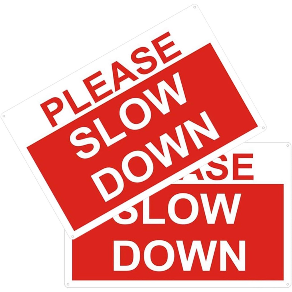 Goodvia Please Slow Down Signs Reflective Aluminum 18 X 12", 1 x Speed Limit Signs PLEASE SLOW ...