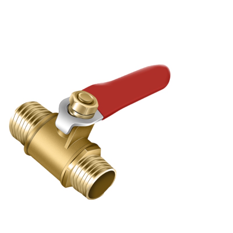 Red Handle Mini Brass Ball Valves 1/4" 3/8" 1/2" 1/8 Male Female Thread ...