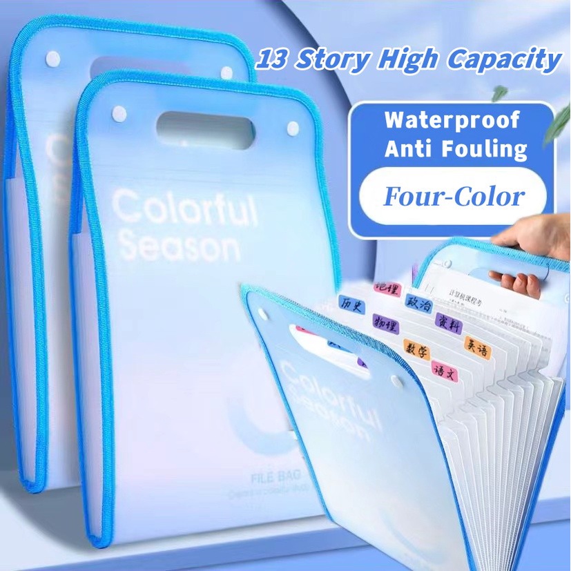 A4 Expanding File Folder Clear Book Portable Documents Organizers ...