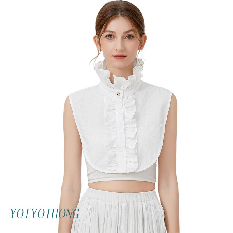YOIOI Womens Elegant Vintage Detachable False Collar Victorian Ruffle ...