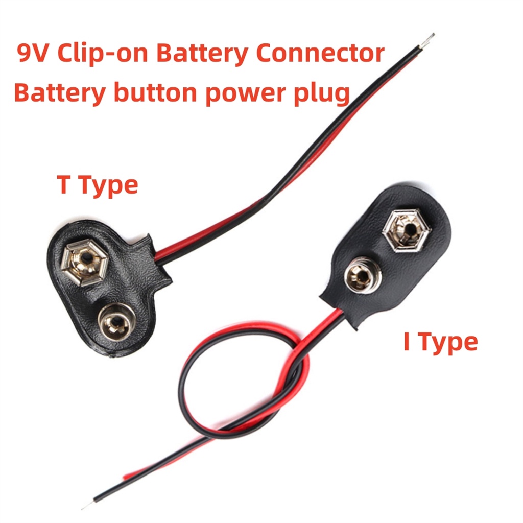 20Pcs/10Pcs T I Type R3 9V Clip-on Battery Connector Leather Shell ...