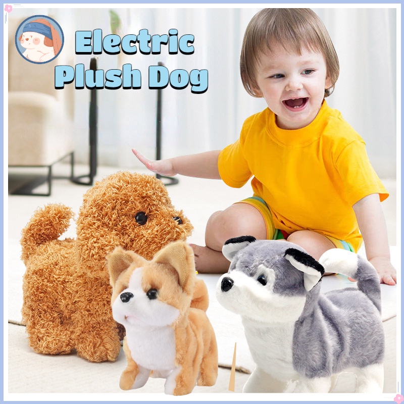 Electric Plush Toys Stuffed Puppy Doll Simulation Teddy Corgi Dog Tail ...