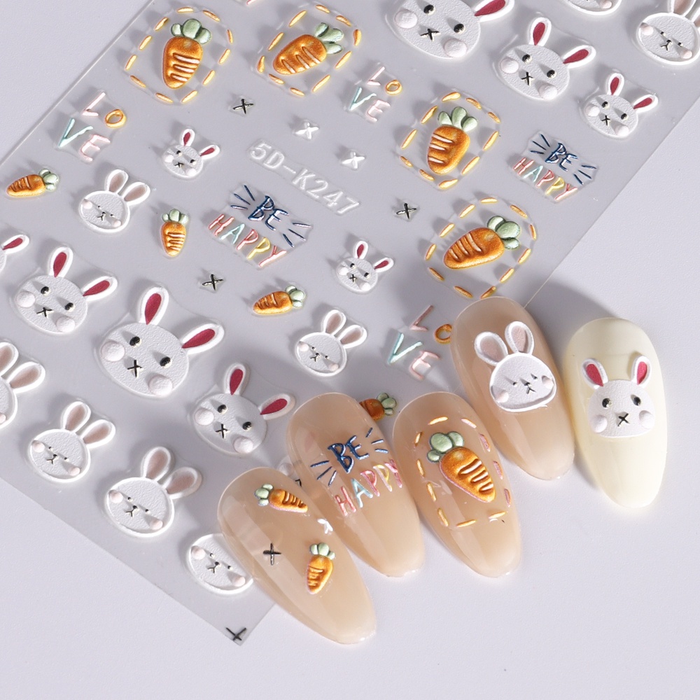 Three-dimensional Cartoon Acrylic Nails Design Embossed Nail Art ...