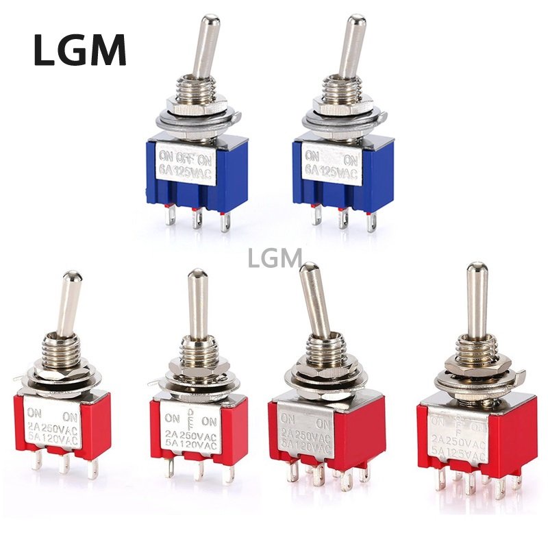 10Pcs MTS-102 103 MTS-202 203 Toggle Switch 6A 125VAC on On SPDT 6mm ...
