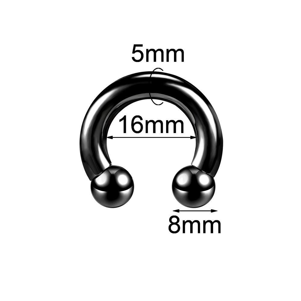 1 PC Big Size Captive Bead Horseshoe Nose Ring Stainless Steel BCR Hoop ...