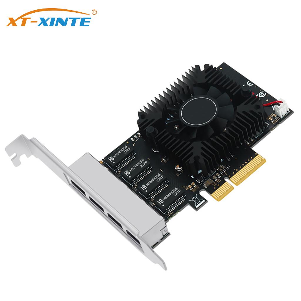 XT-XINTE 4 Port RJ45 Network Card RTL8245F Gigabit Ethernet PCI Express PCIE Network Card 2 ...