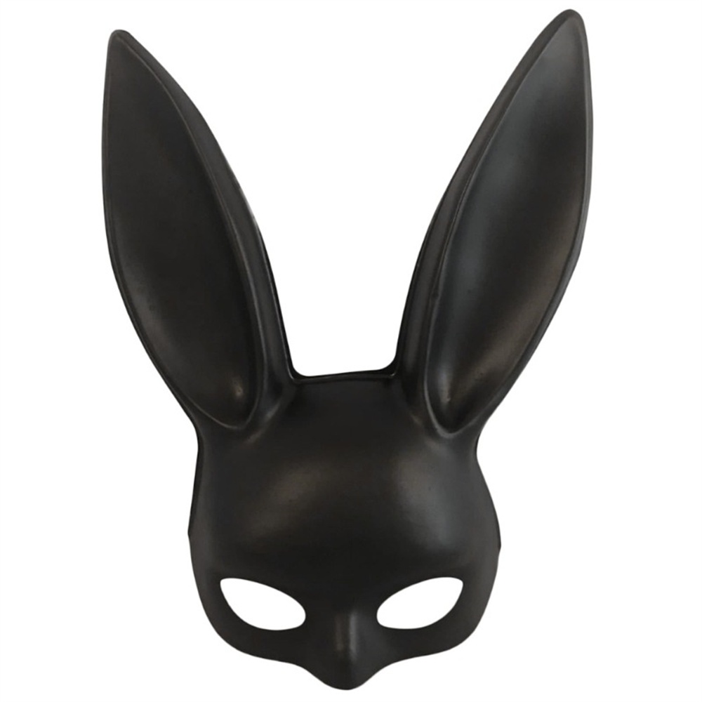 Half Face Rabbit Mask Black White Halloween Mask Christmas Bar ...