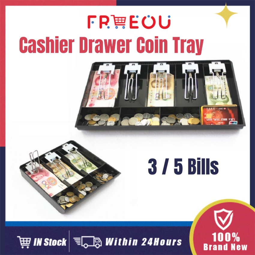 3 / 5 Bills Cashier Drawer Coin Tray Cash Register Drawer Insert Tray ...
