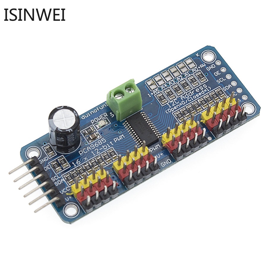 PCA9685PW 16 Channel 12-Bit PWM Servo Shield Driver I2C Interface PCA9685 Module for Raspberry ...