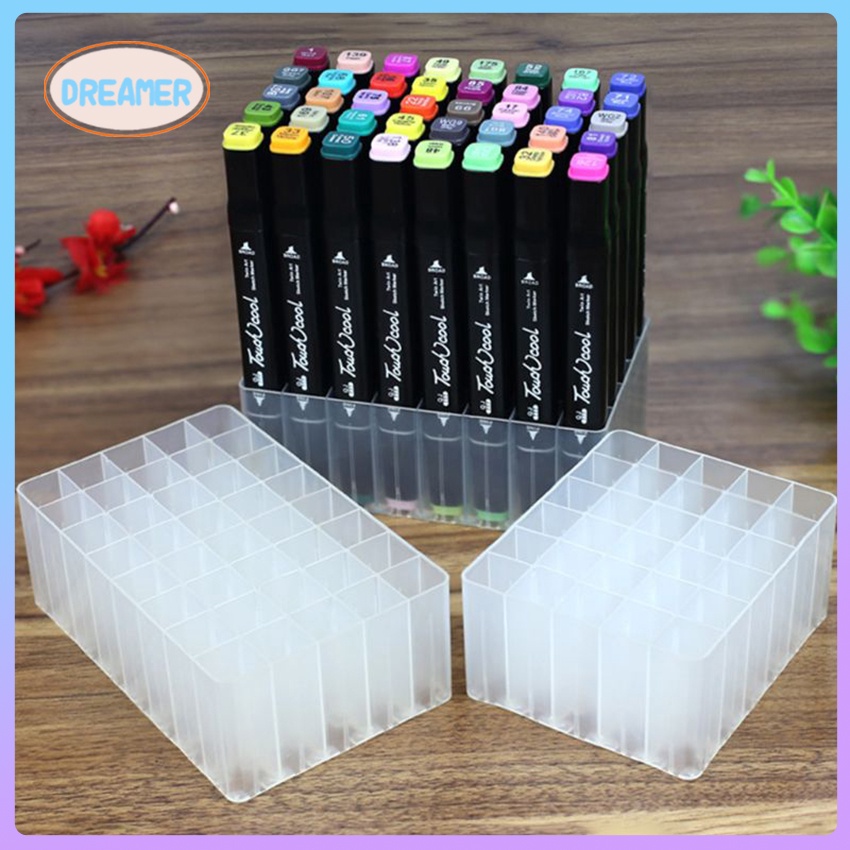 30/48/80 Slots Marker Pen Holder Brush Pencil Storage Rack Table Stand ...